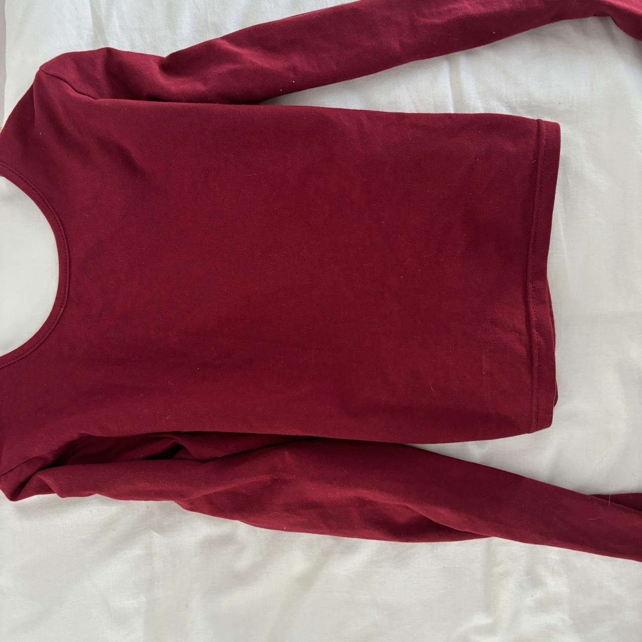edkited red long sleeve backless top - Depop