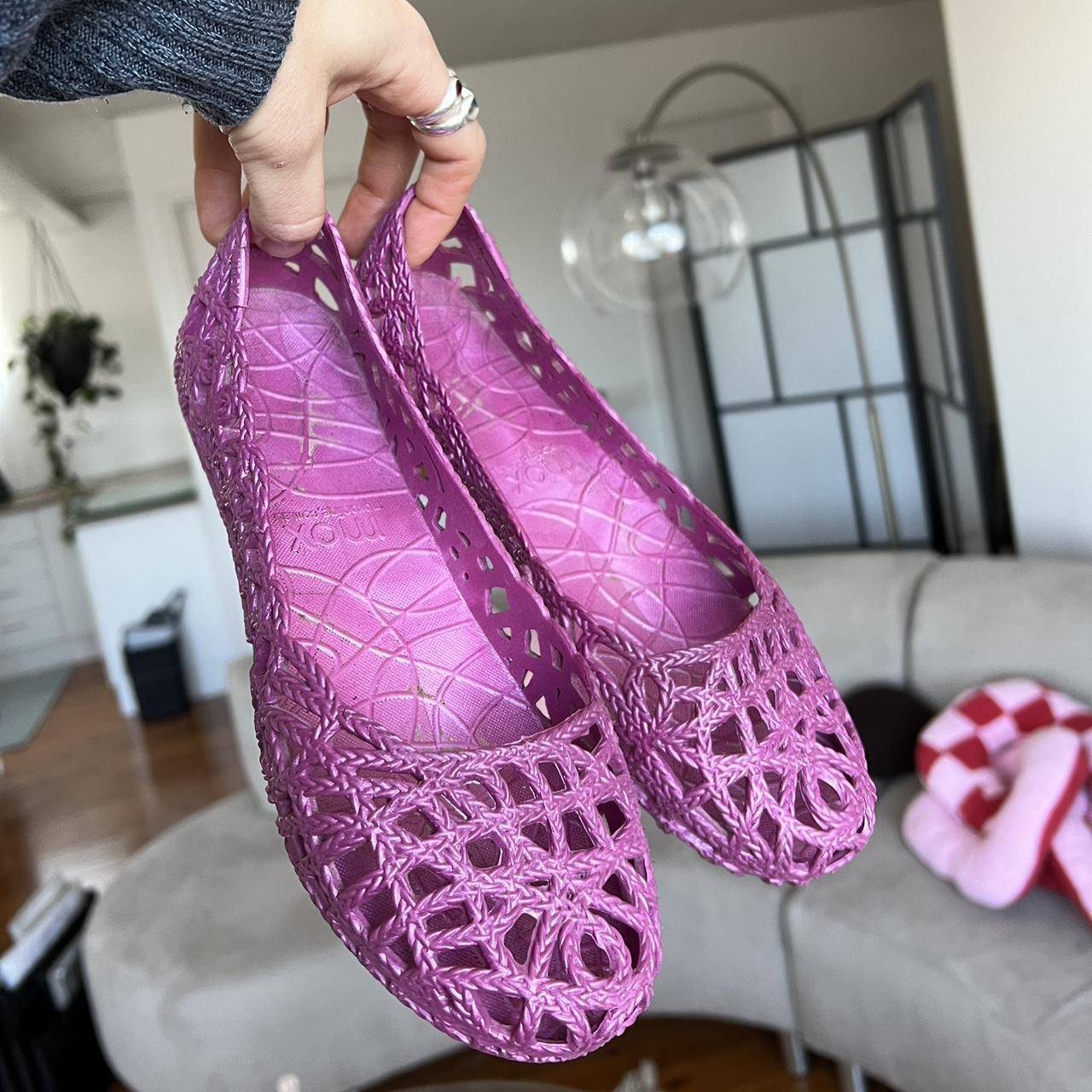 Purple jelly textured ballet flats Size 40 euro - Depop