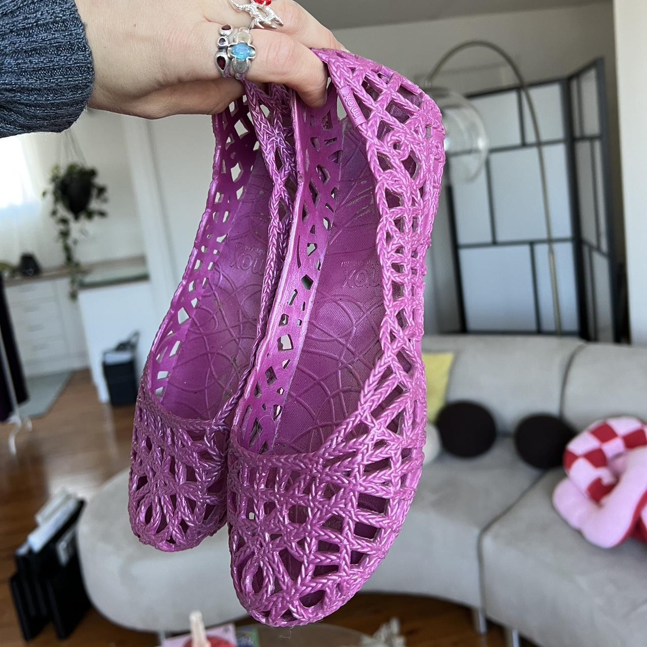 Purple jelly textured ballet flats Size 40 euro - Depop