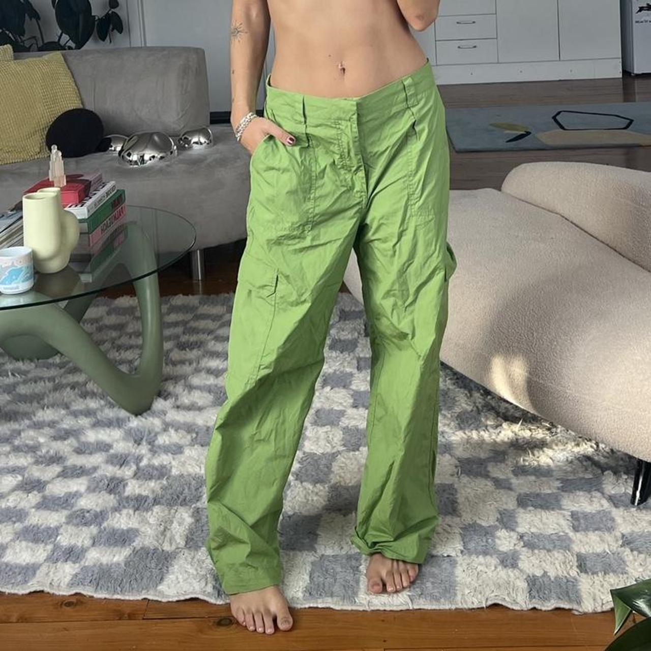 Grass green - baggy fit cargo pants with lots of... - Depop