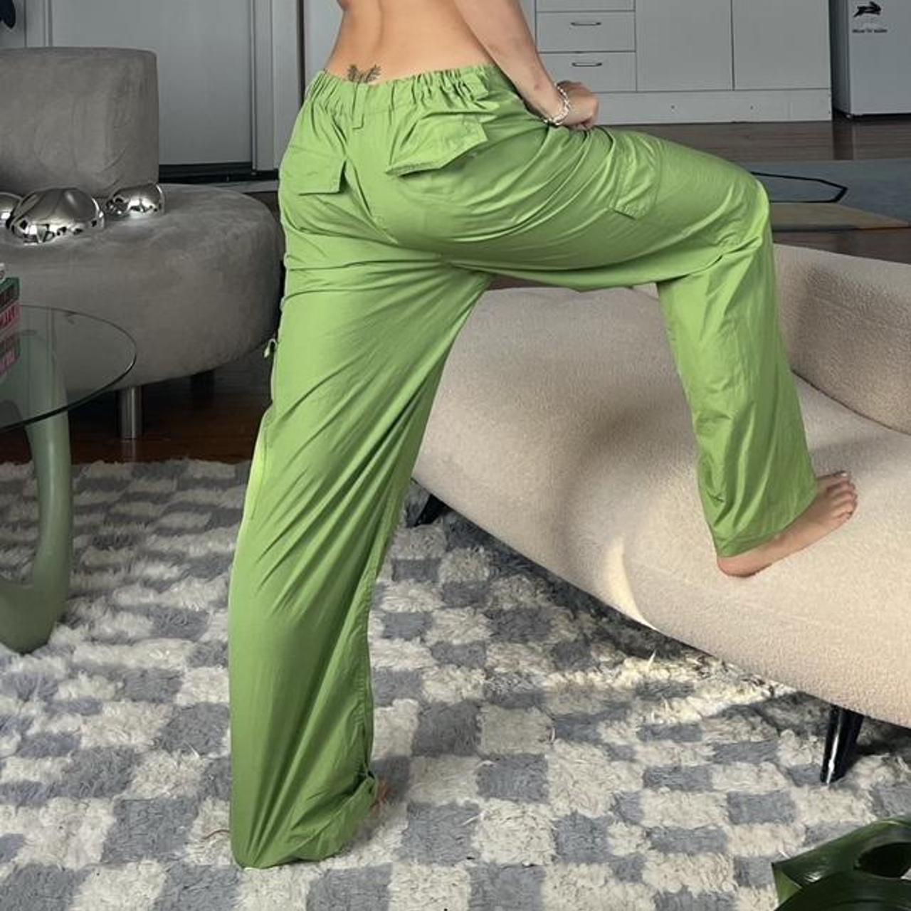 Grass green - baggy fit cargo pants with lots of... - Depop