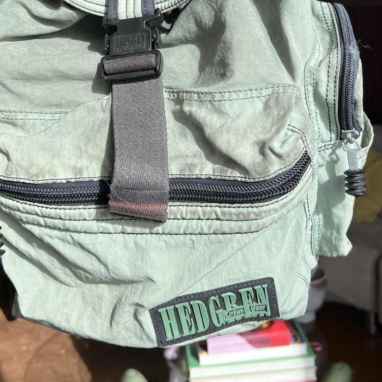 Mint green vintage HEDGREN backpack with lots of straps - Depop