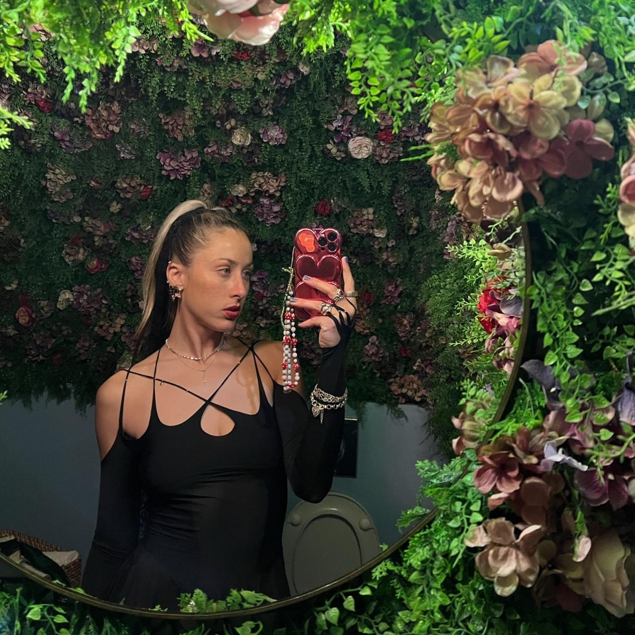 Witchy DAISY DAISY TV - stretch black mini dress... - Depop