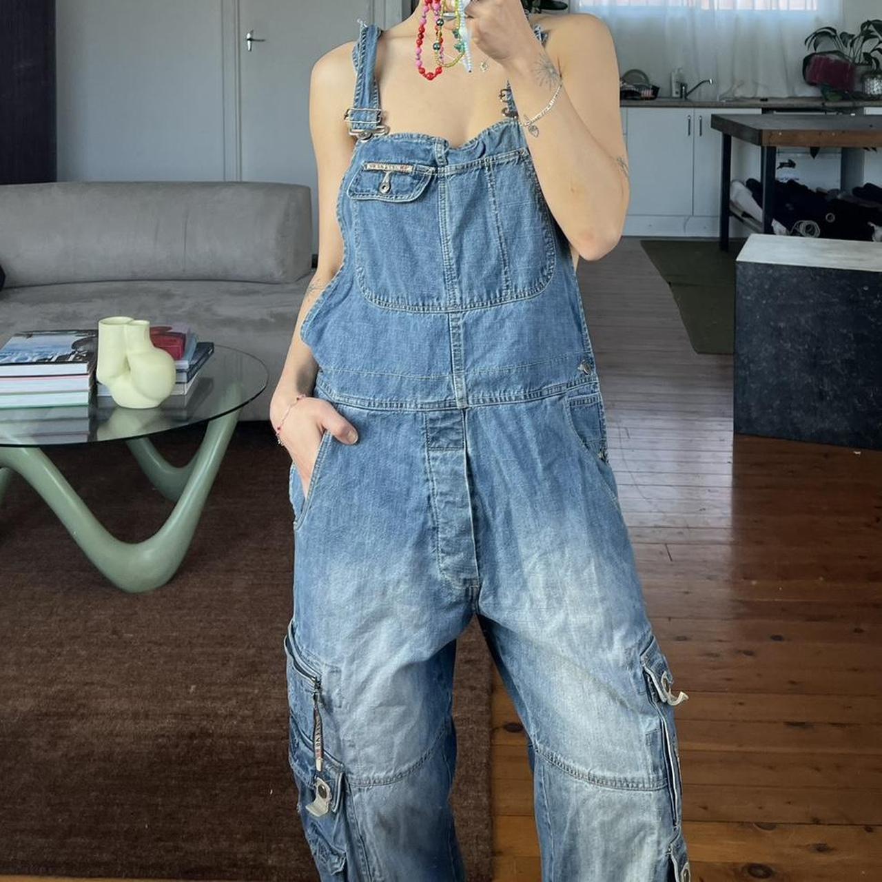 The most incredible vintage denim overalls - baggy... - Depop