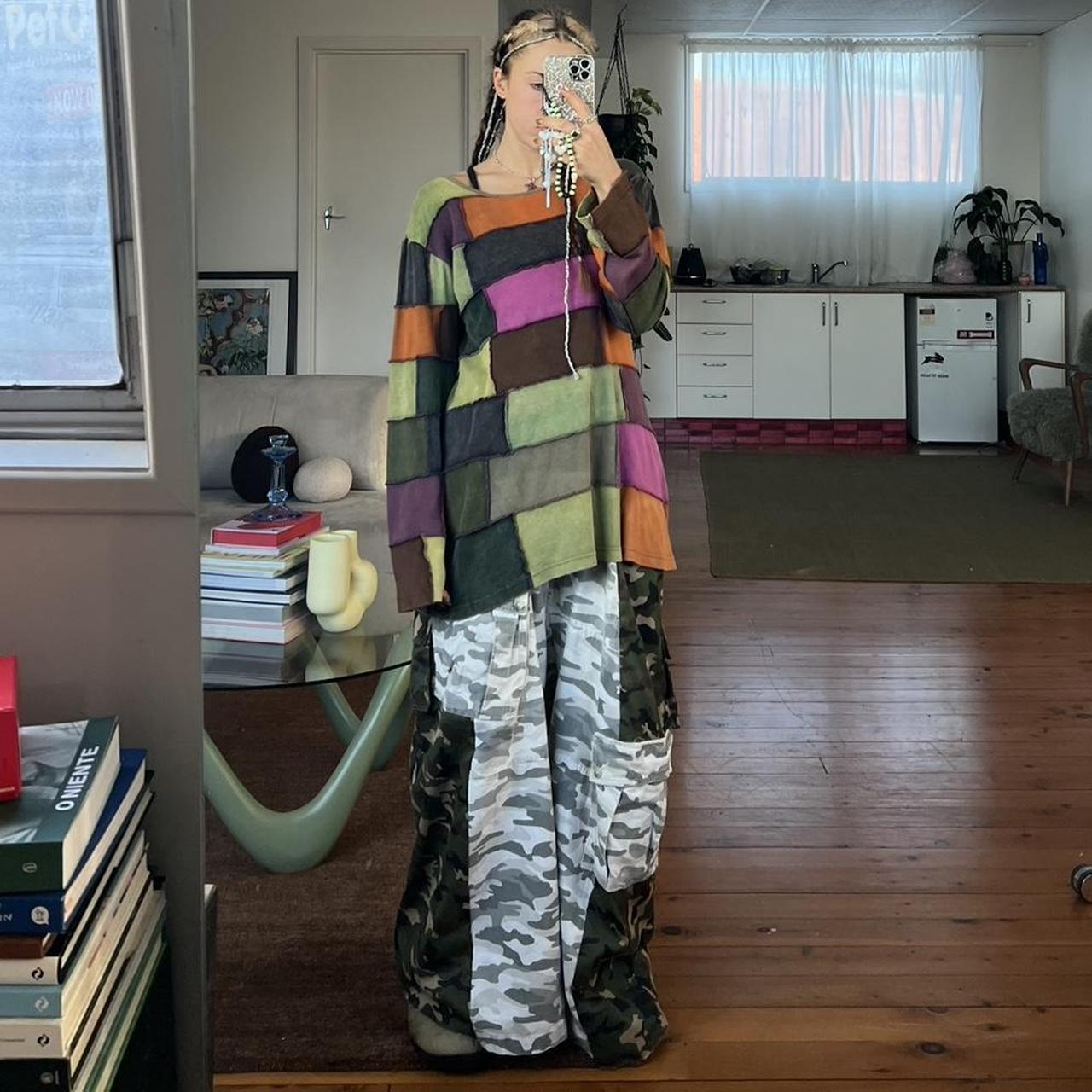 DOOF PRINCESS - patchwork long fit mini dress / long... | Depop