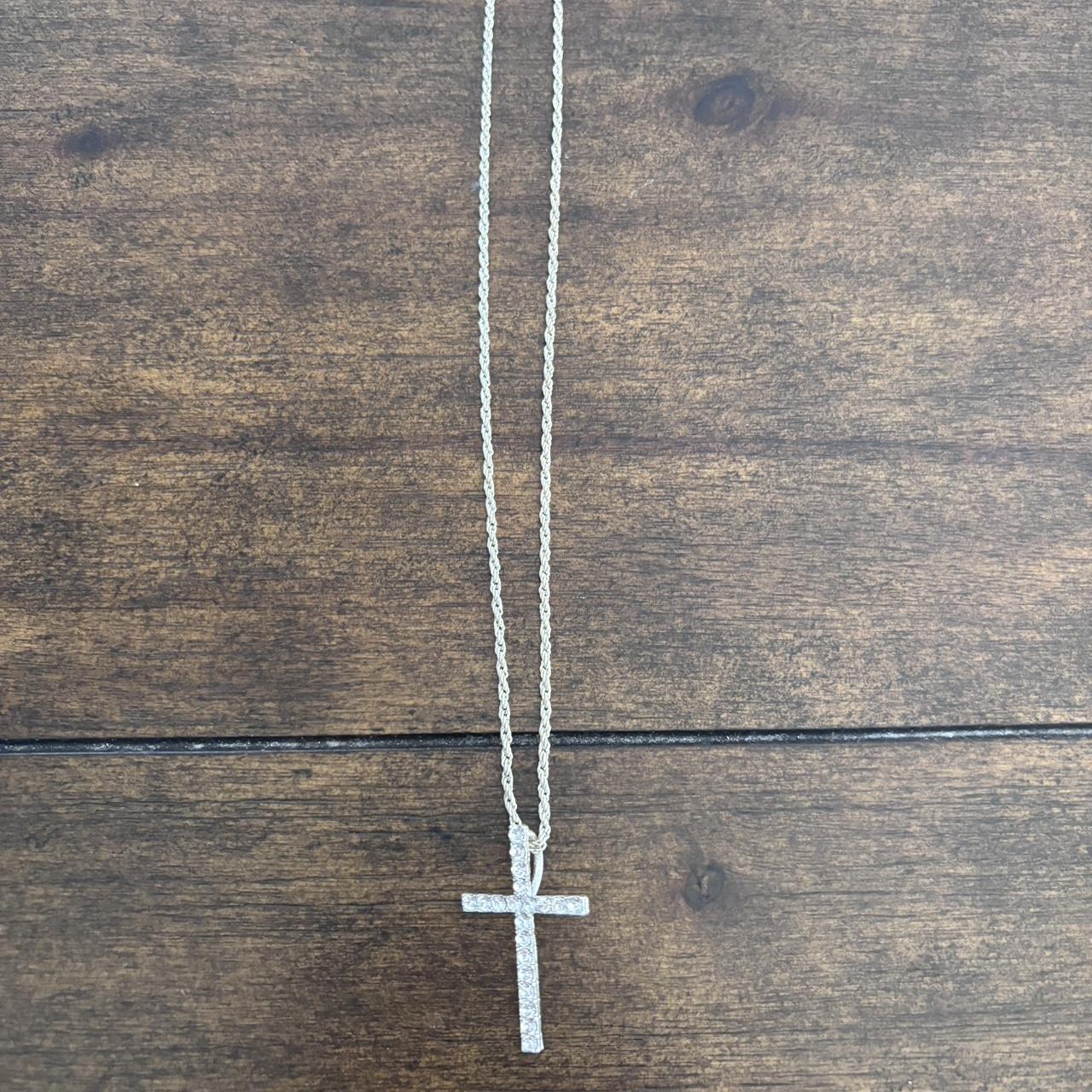 Long Cross Necklace ️ Silver Cross & Chain... - Depop