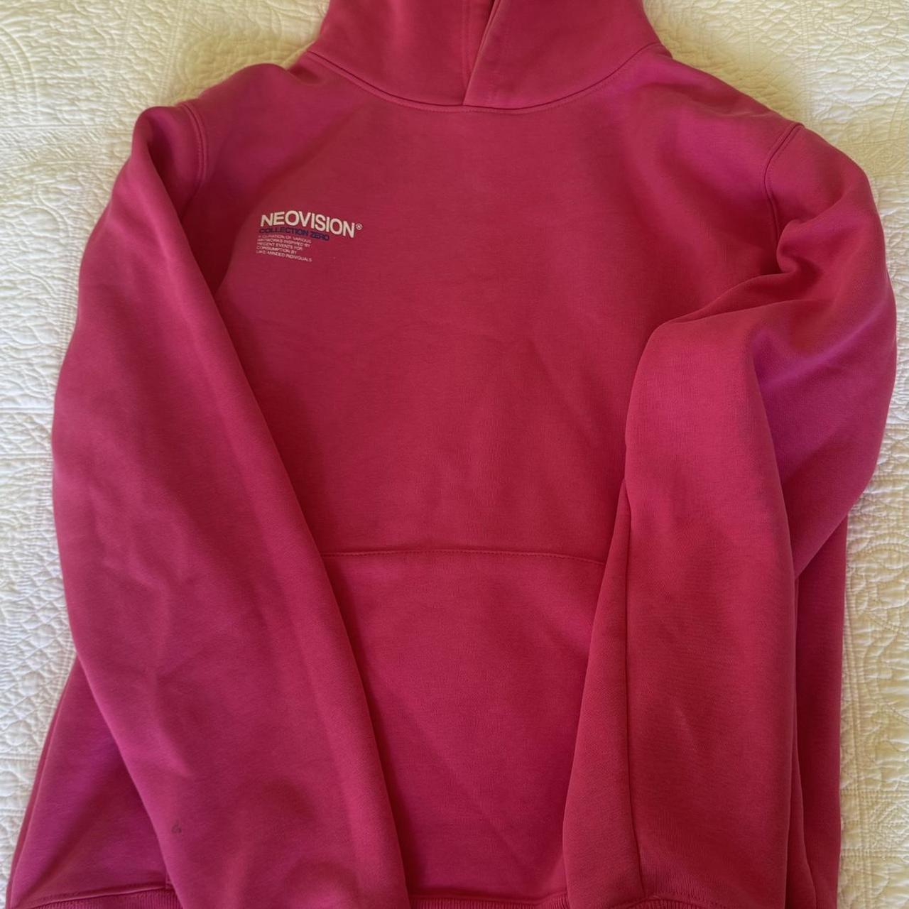 Oversized pink Neovision hoodie. Only worn once so... | Depop