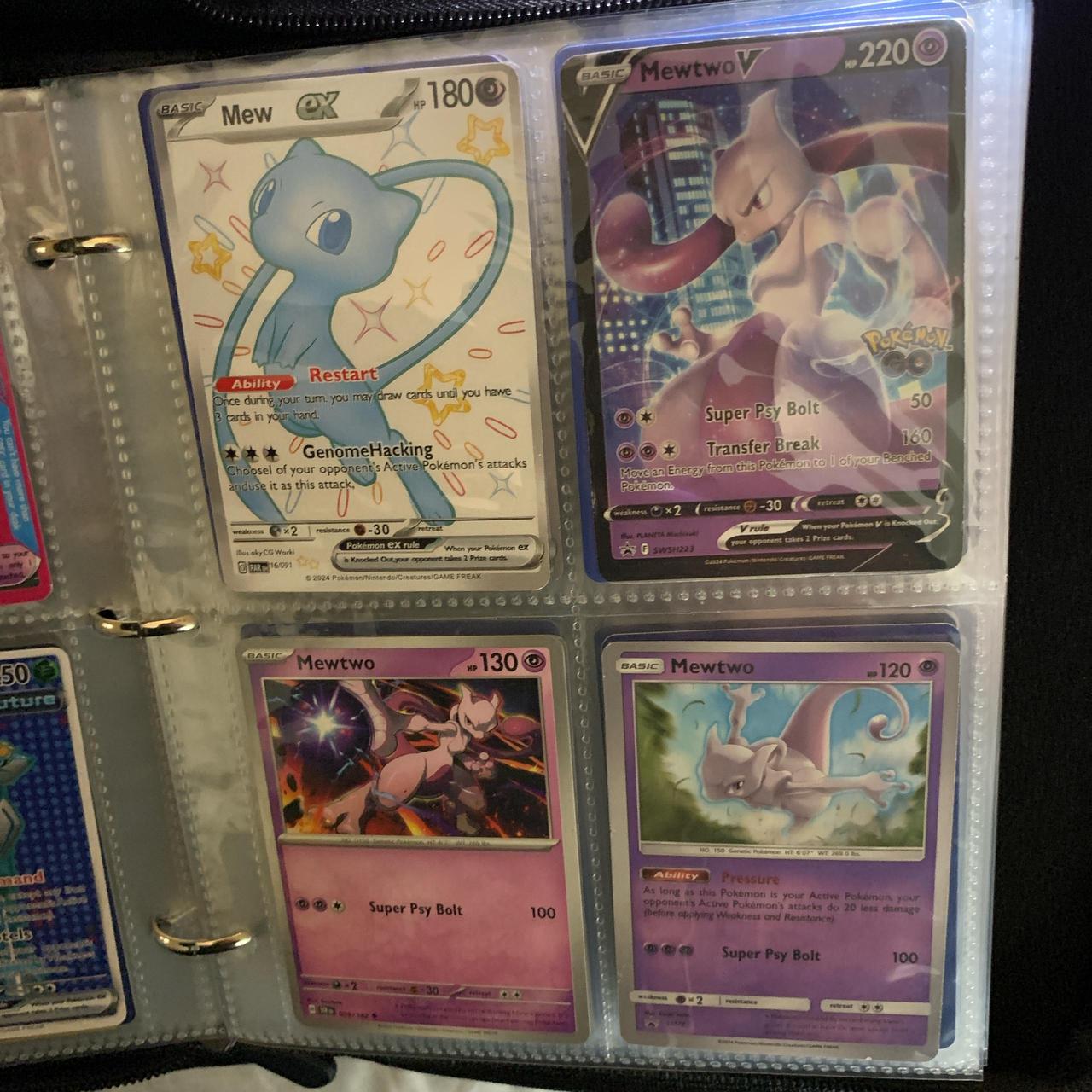 Pokémon trading card binder, featuring Mew, Mewtwo,... | Depop