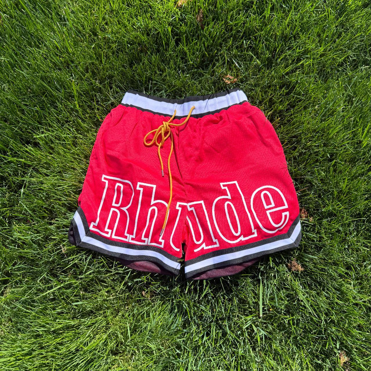 Rhude Shorts Red - Depop
