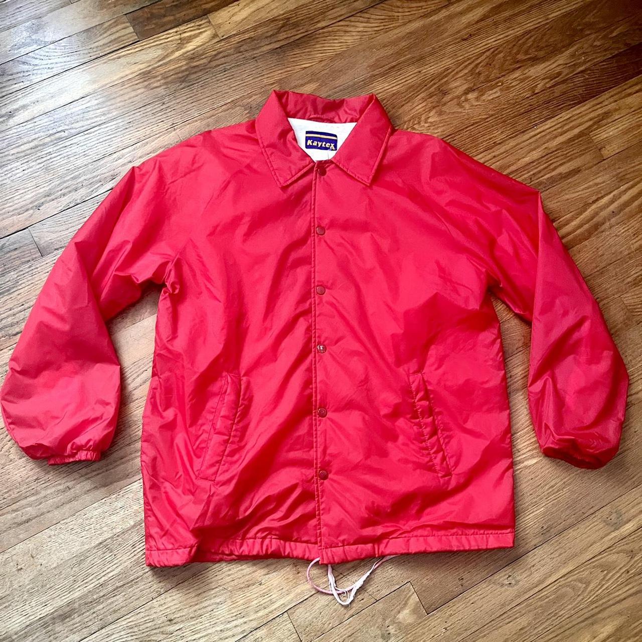 VINTAGE 80s/90s Kaytex Red Nylon Bomber Jacket Size... - Depop