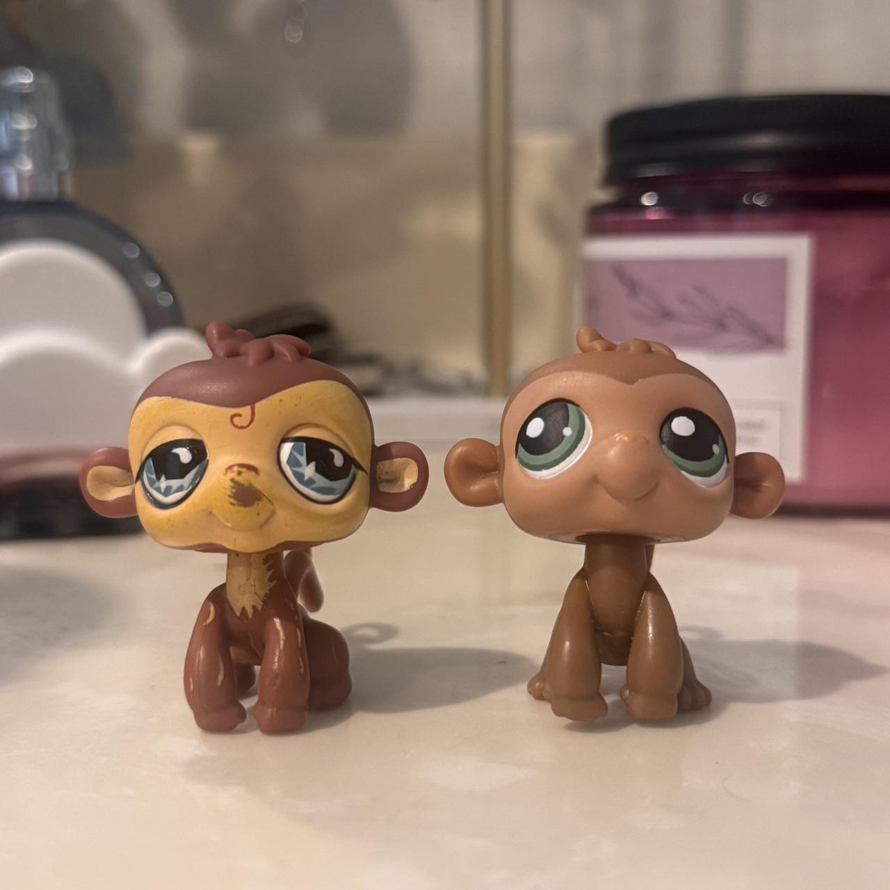 Littlest Pet Shop Monkey set - 2 monkeys in brown &... - Depop