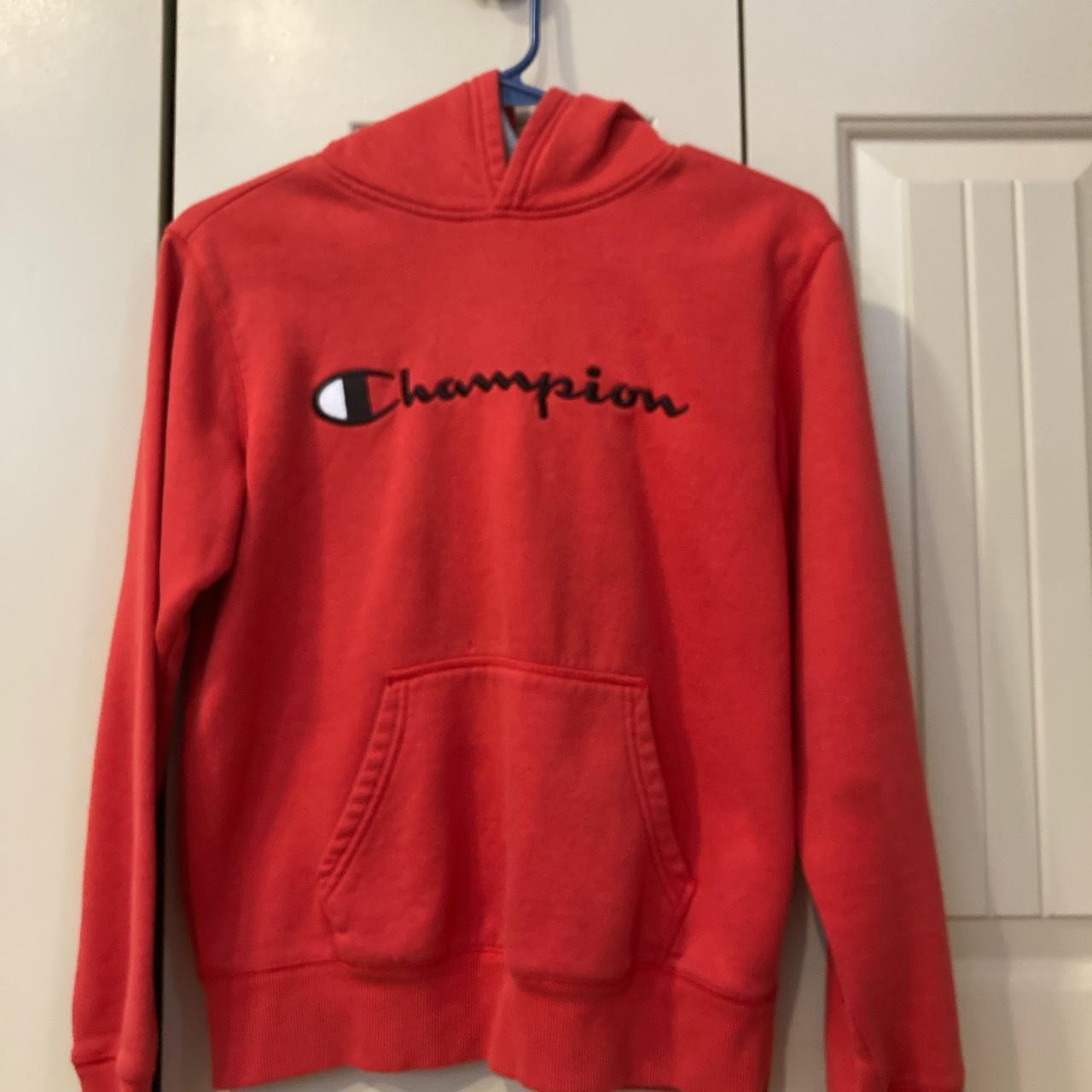 Red Champion Hoodie - Kid’s Large ACCEPTING MOST... - Depop