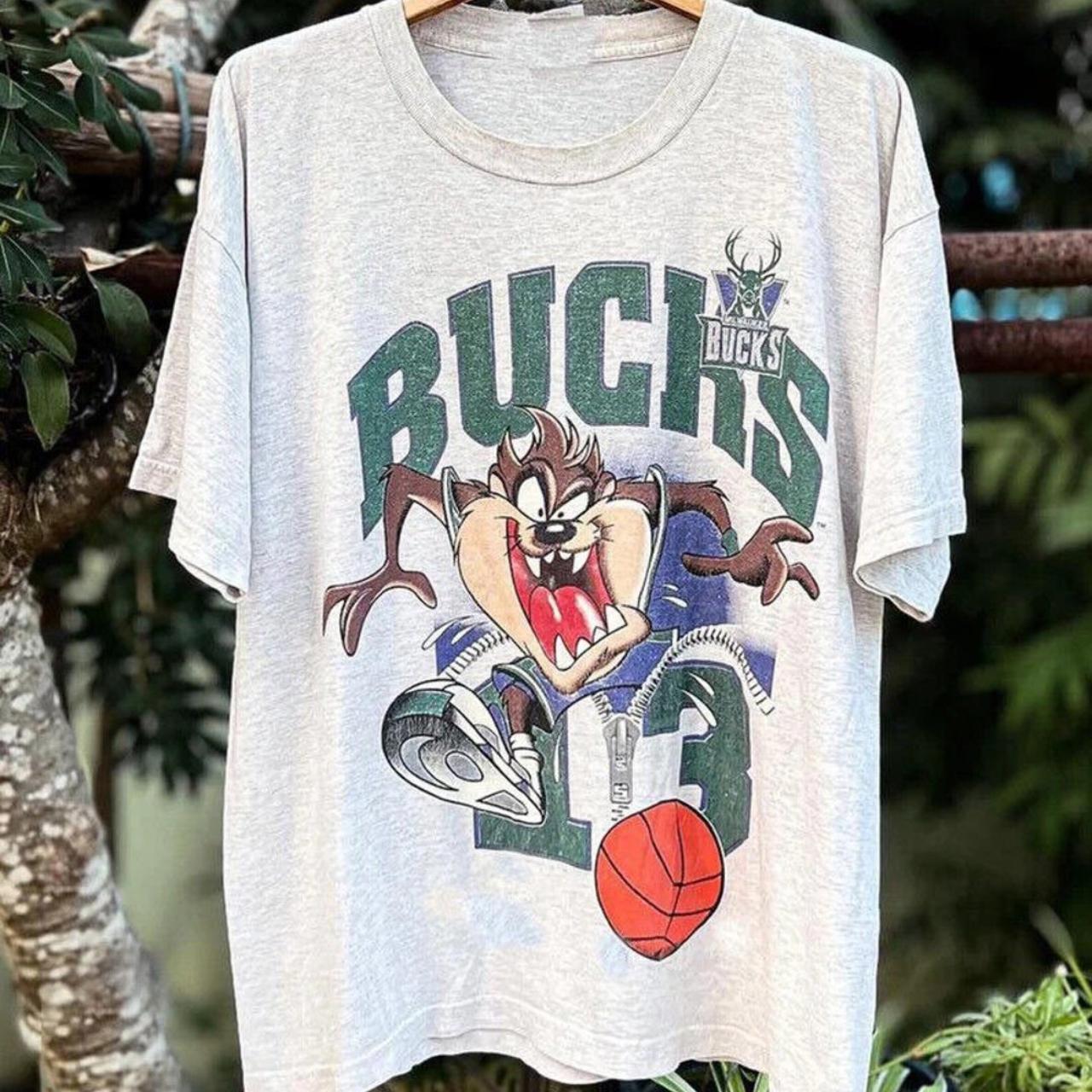 Vintage NBA Milwaukee Bucks Taz Looney Tunes Tshirt,... - Depop