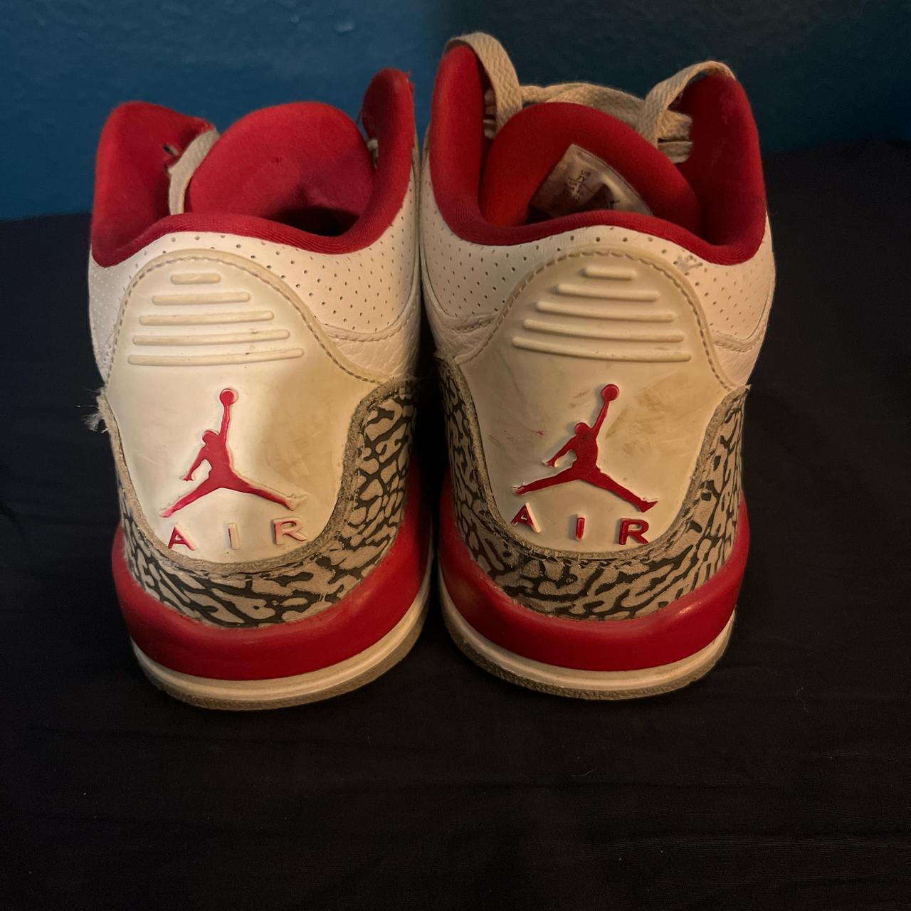 Jordan 3 Cardinal red sneakers size... - Depop