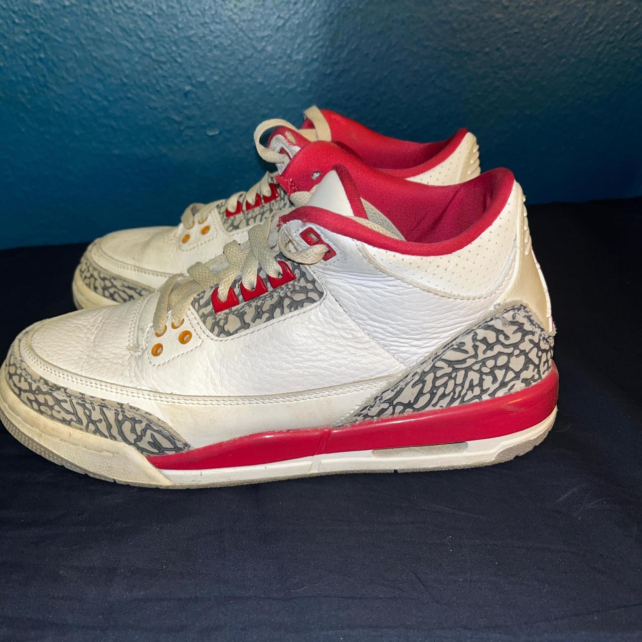 Jordan 3 Cardinal red sneakers size... - Depop