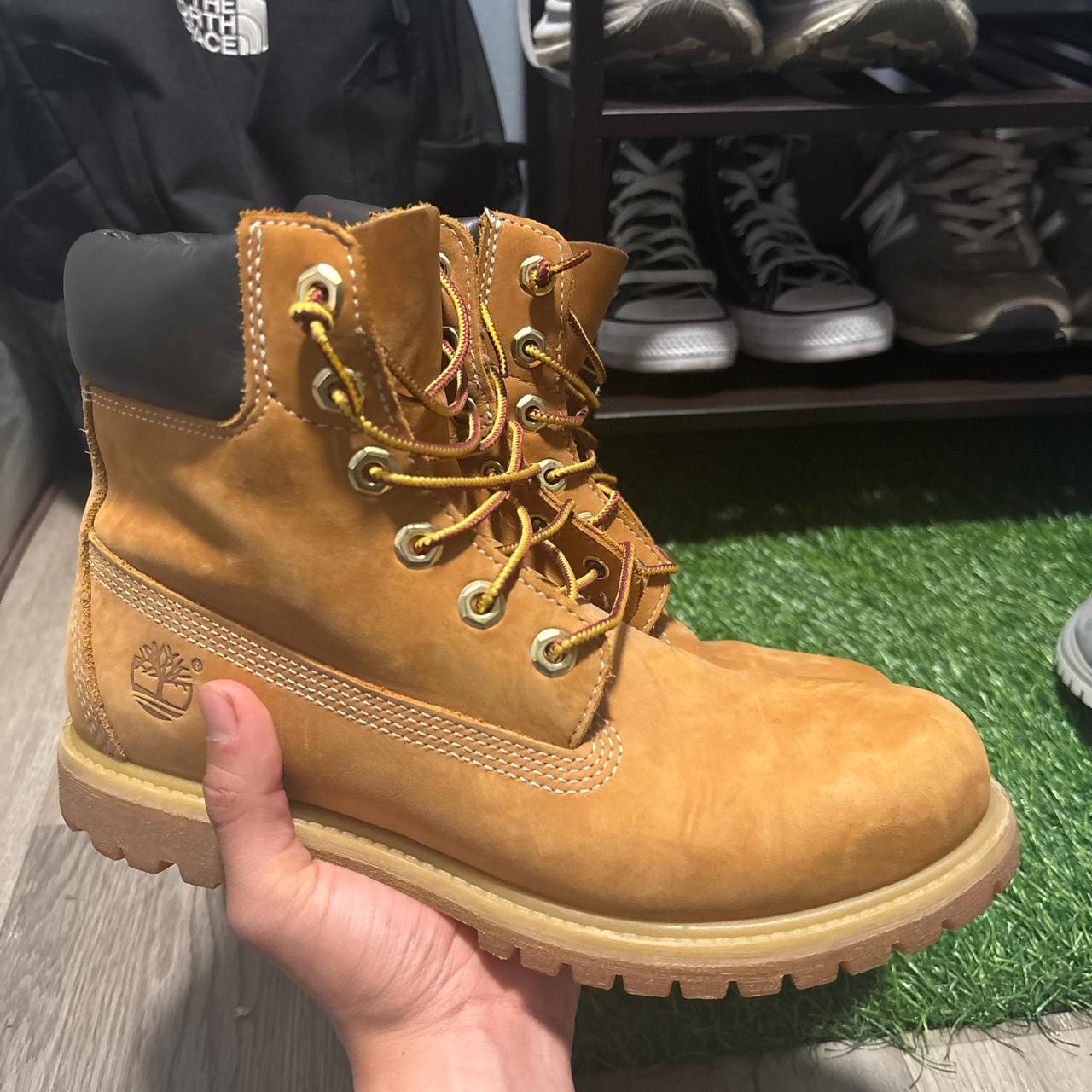 TAN TIMBERLAND BOOTS | Depop