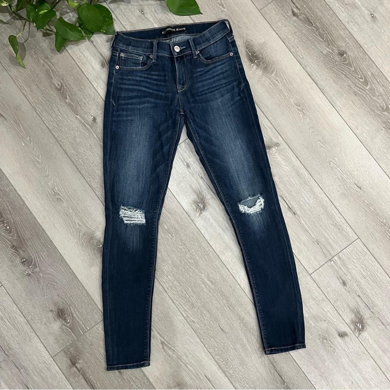 Express jeans Mid rise Legging skinny Stretch... - Depop