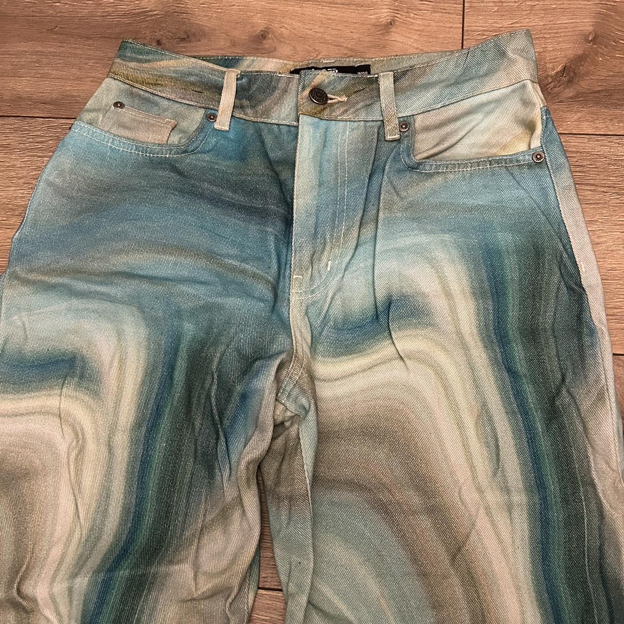 Jaded London blue marble print jeans Perfect... - Depop