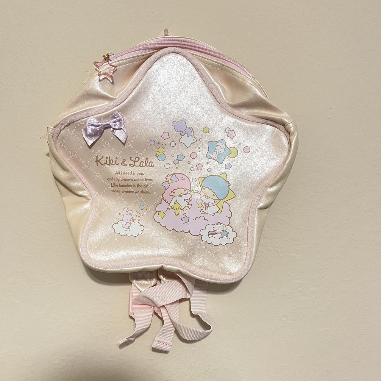 Sanrio Kiki and Lala pink and white backpack 20x25cm - Depop