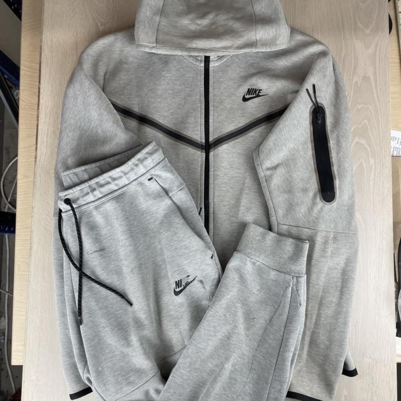 Men’s Nike tech fleece tracksuit Grey - Size M... - Depop
