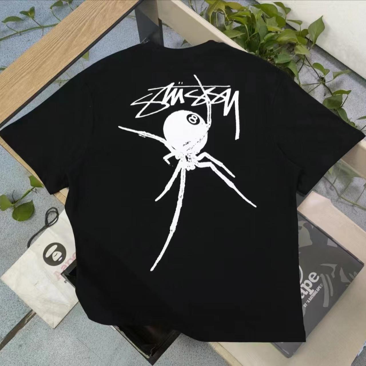 Stussy Spider print black 8 t-shirt - Depop
