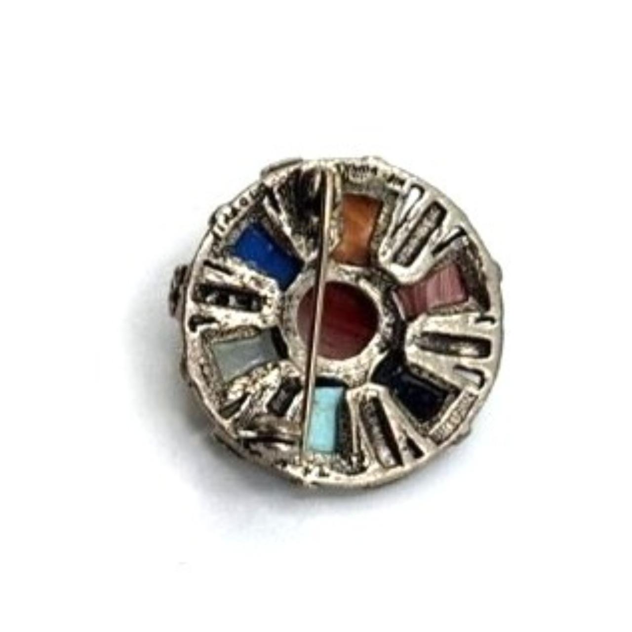 Vintage Miracle British Shield Brooch With Faux... - Depop