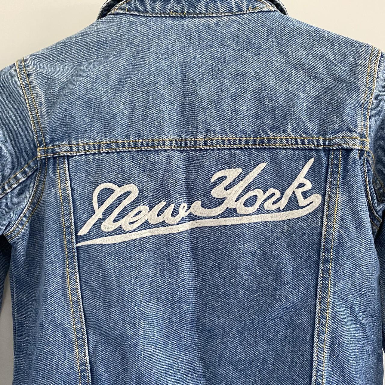 Cute, Blue demi Jacket, with new york writen on the... - Depop