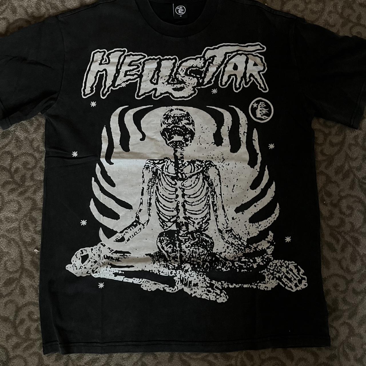 Hellstar “Reach your inner peace” black and white t... - Depop