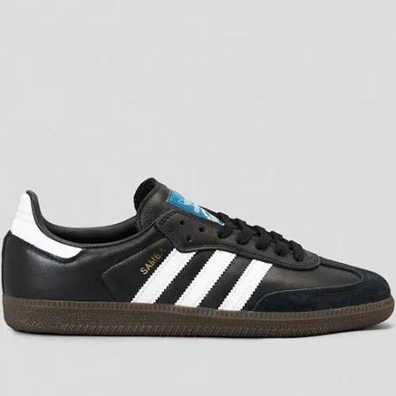 black sambas, worn once or twice, still have the... - Depop