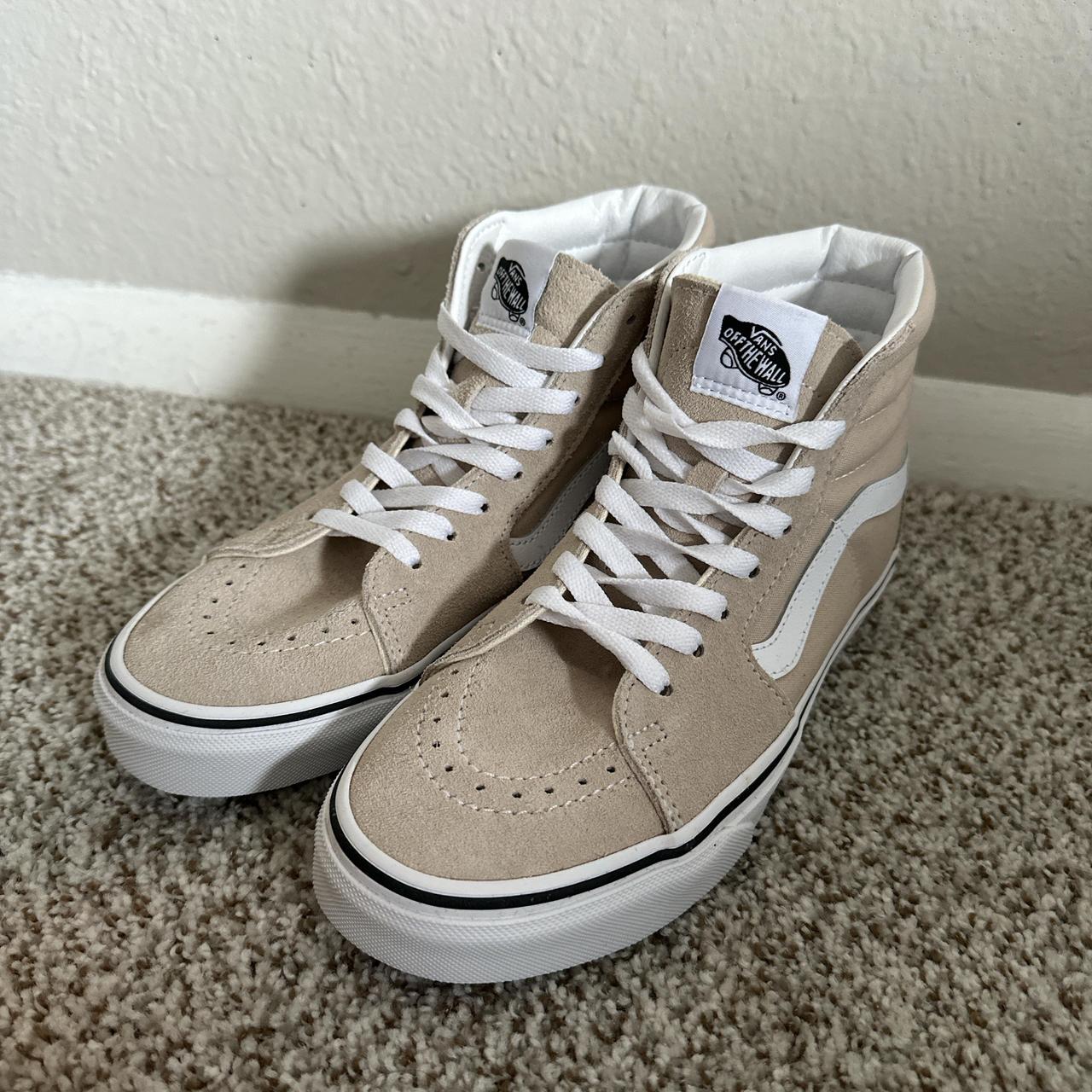 Beige high top vans. Pretty much brand new, worn... - Depop