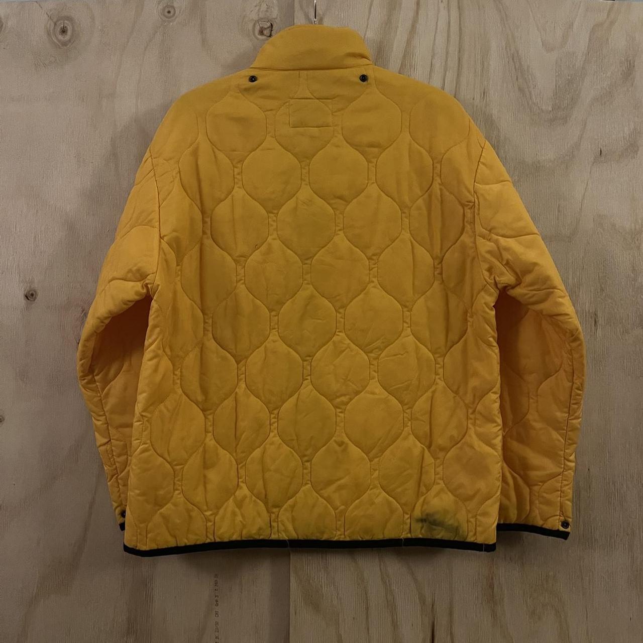 Vintage yellow quilted down jacket, men’s size L. - Depop