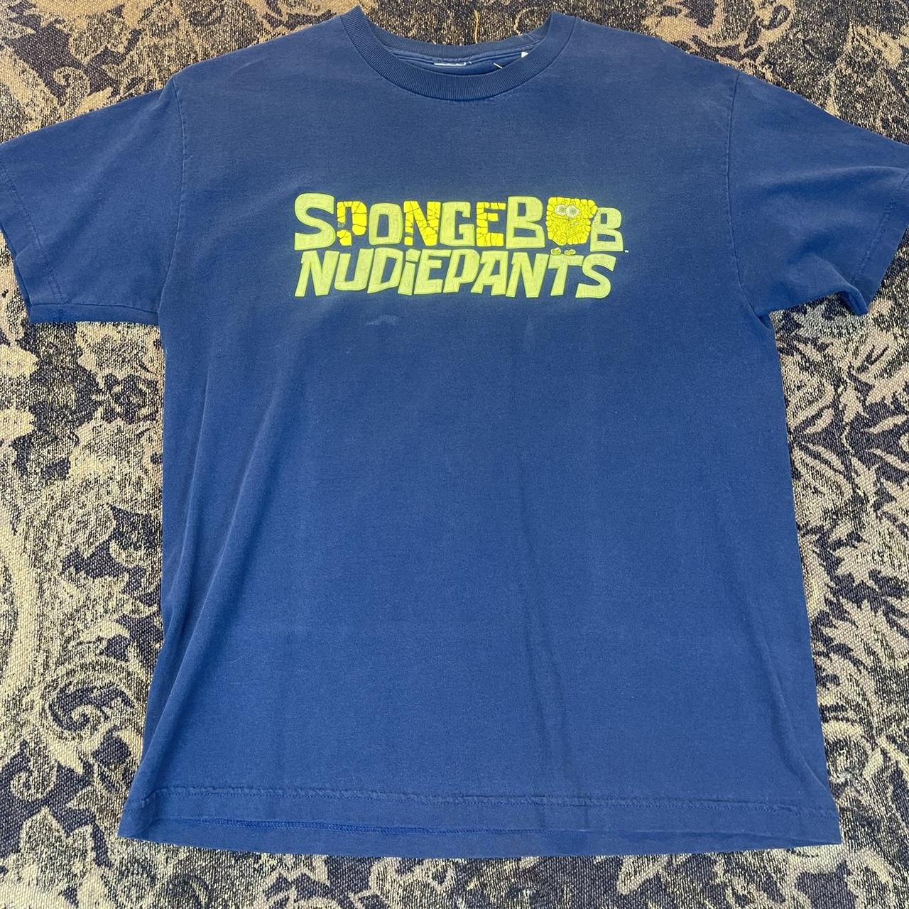 Vtg Y2K SpongeBob SquarePants Nudiepants Navy Blue... | Depop