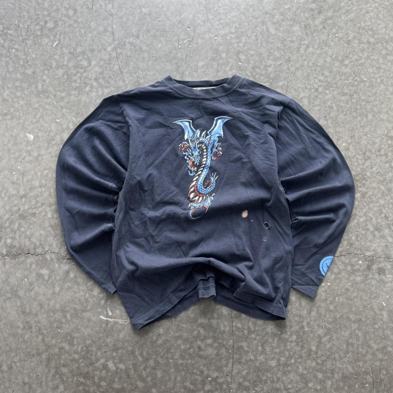 Y2K Jnco Dragon Double Sided Graphic Long Sleeve... | Depop