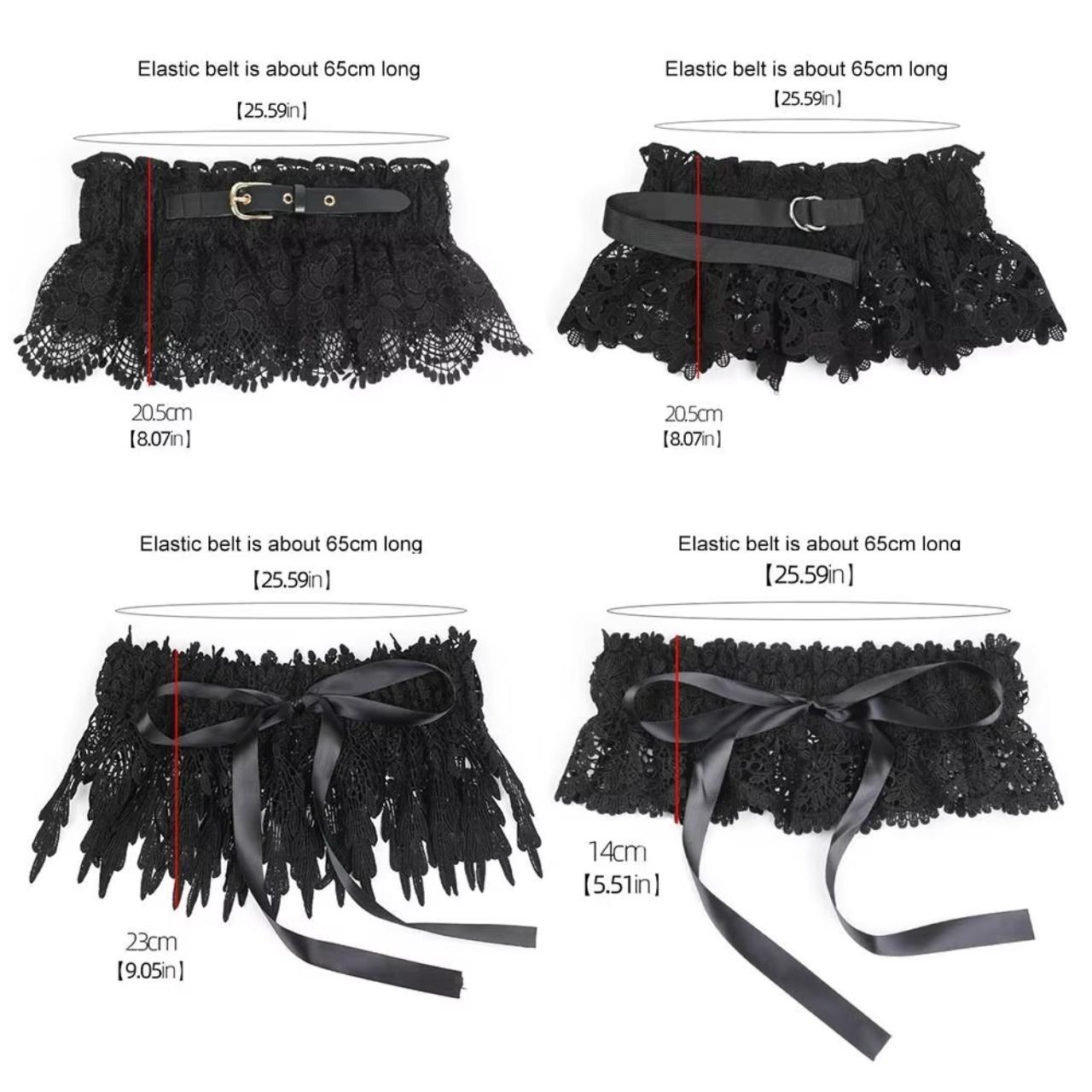 🖤 New Black Leaf Draping Corset Waist Belt –... | Depop