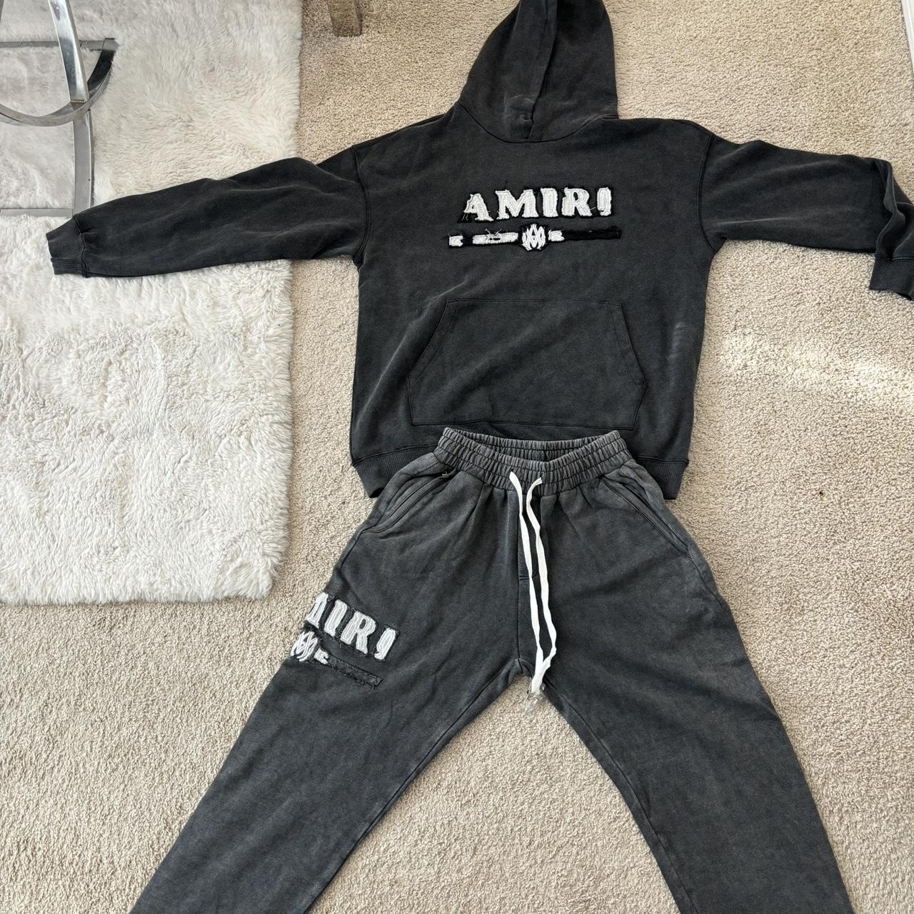 Amiri sweatsuit Dark grey/white Looking for... - Depop