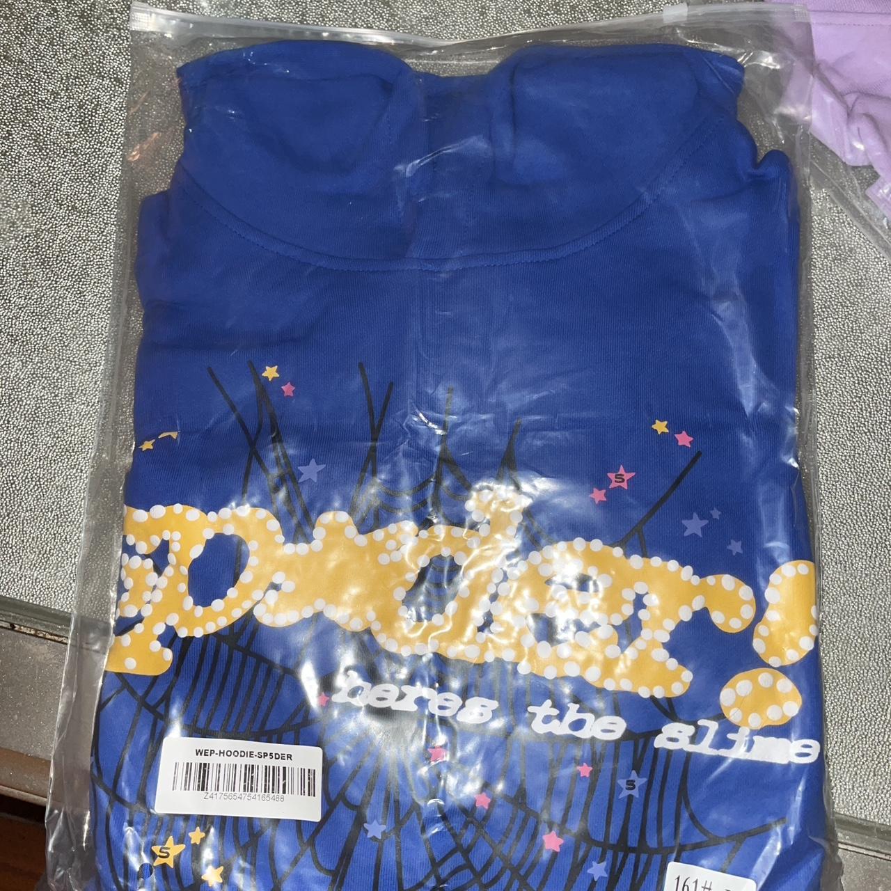 Spider hoodie Tc blue Size M - Depop