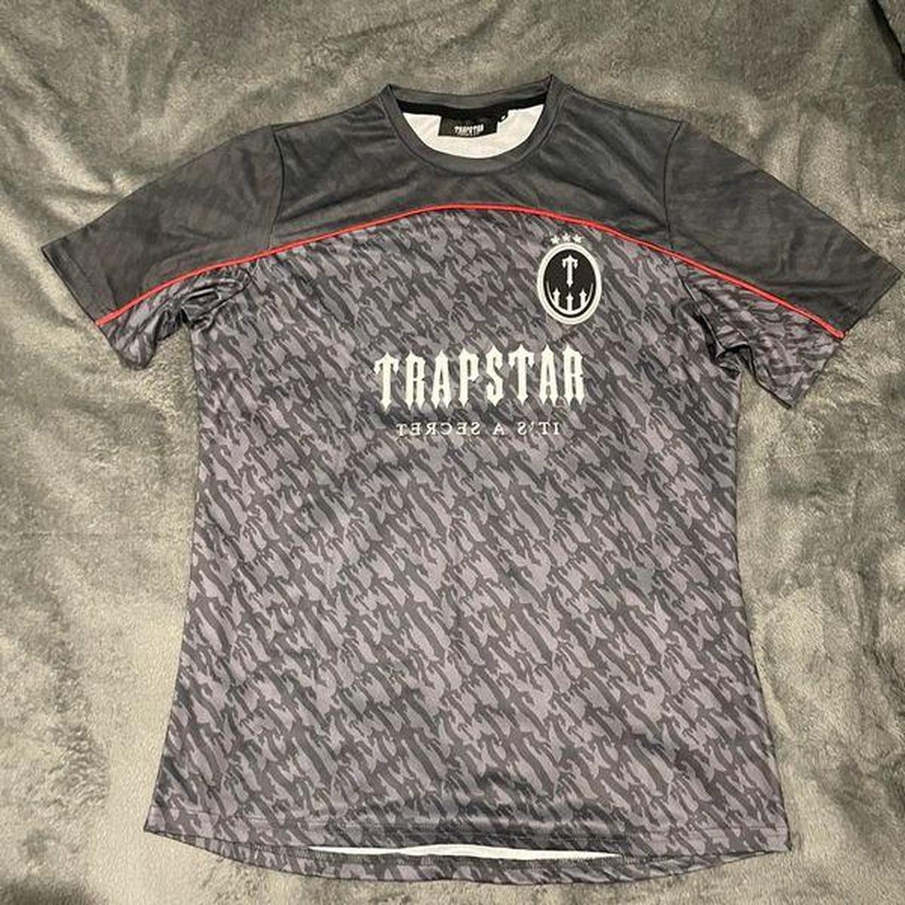 Trapstar Football Jersey Black / Red - Medium Size... - Depop