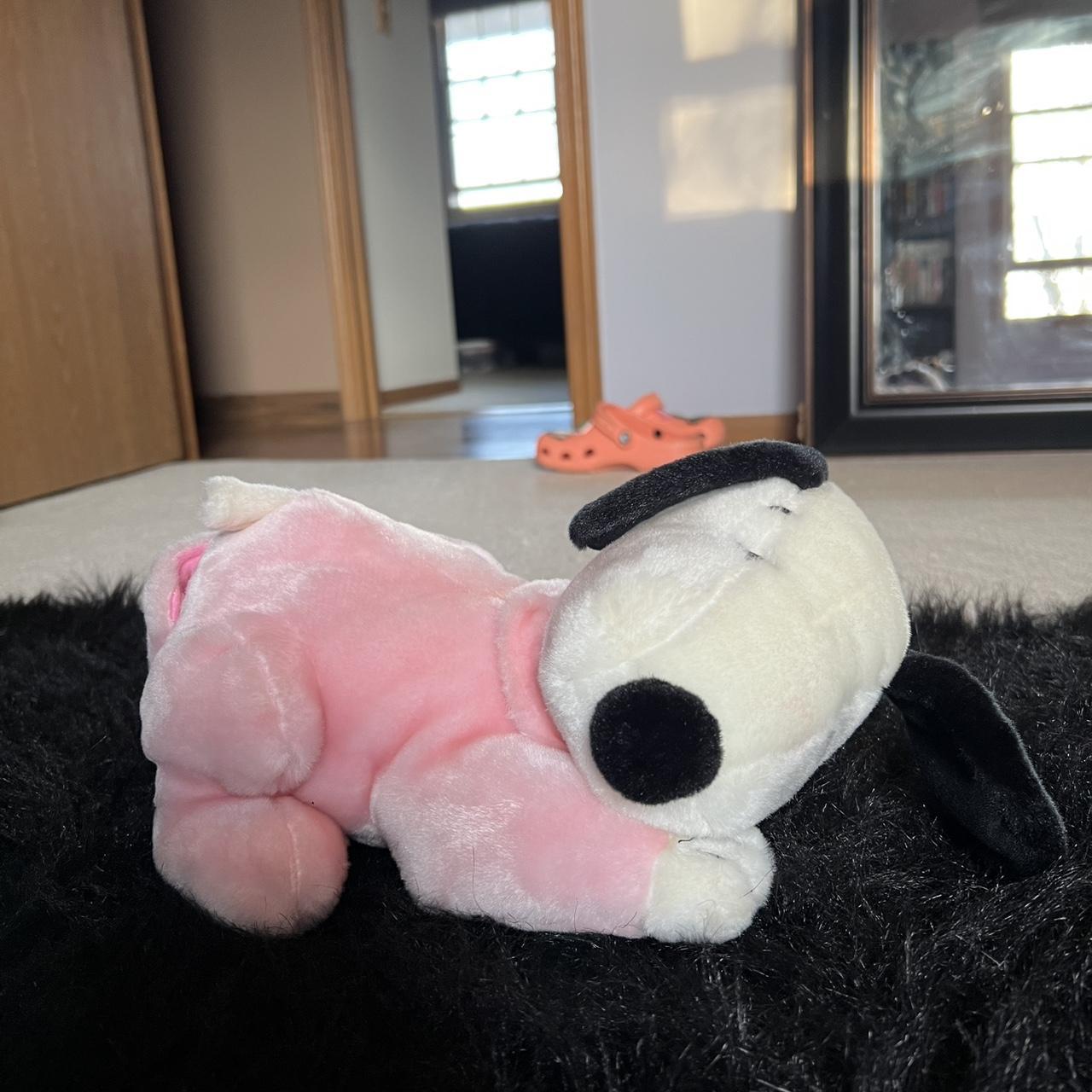 pink sleeping snoopy plush 🩷 there is a light pink... | Depop