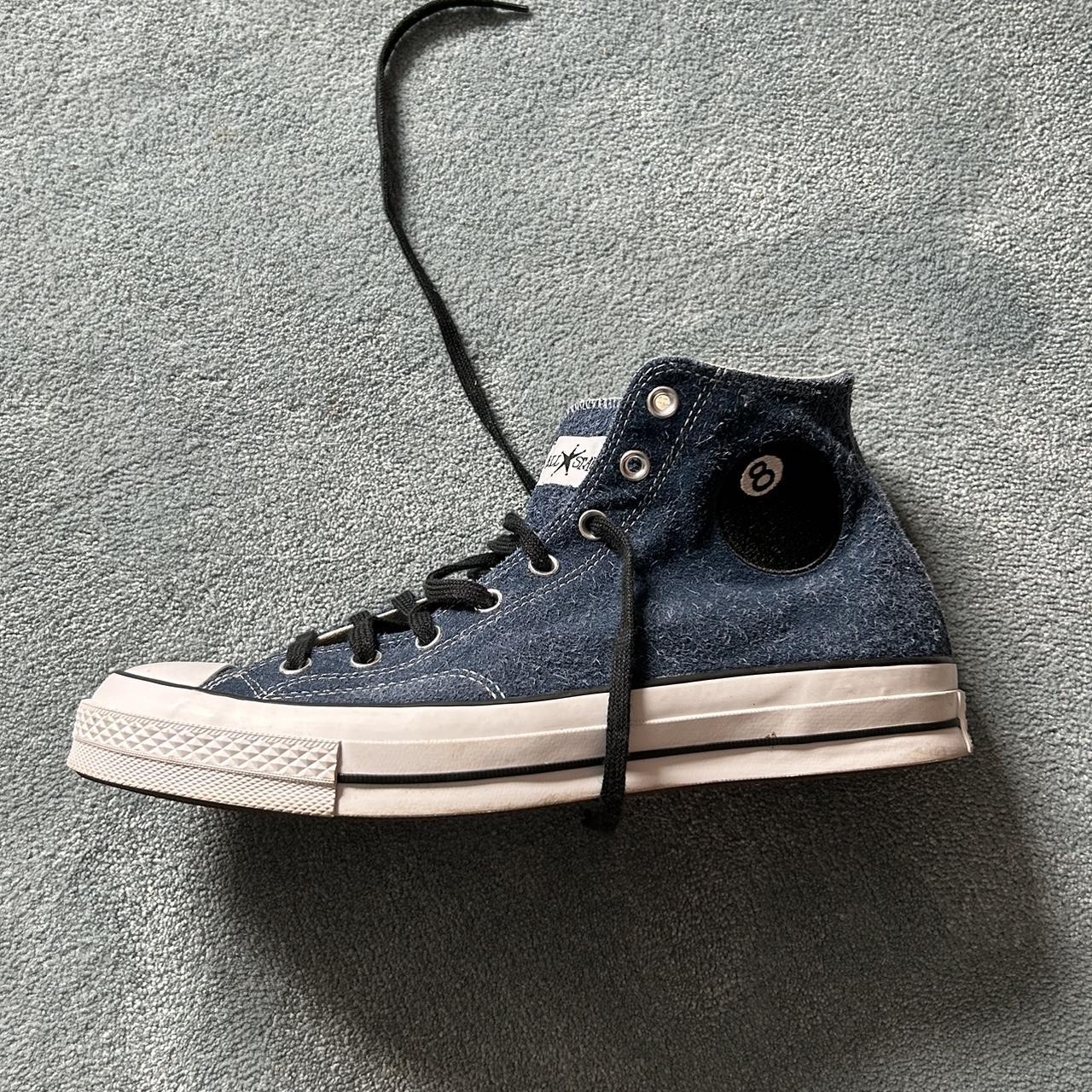 Stüssy converse in blue color way Little dirt on... | Depop