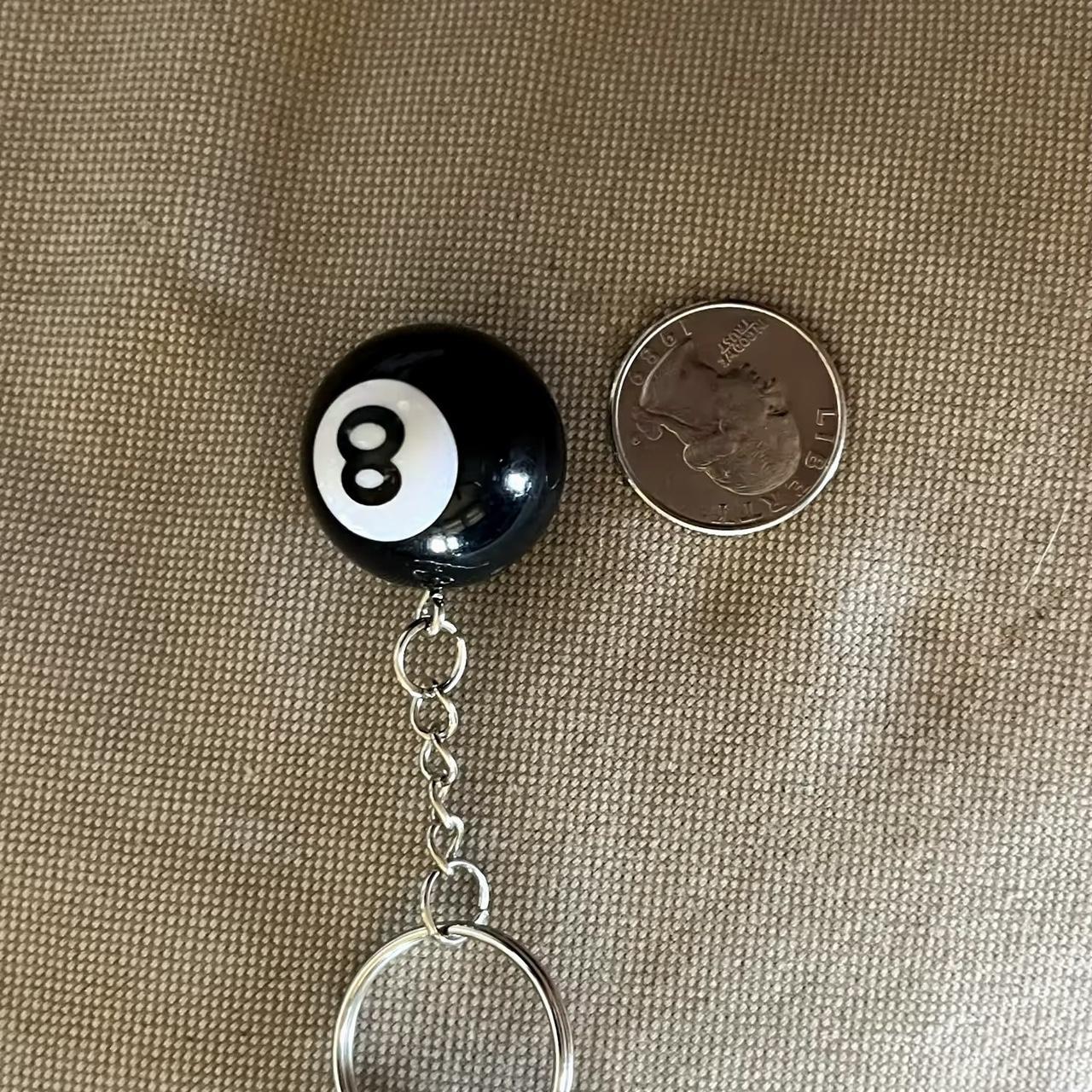 Black and white 8 ball keychain #gaming #accessories - Depop