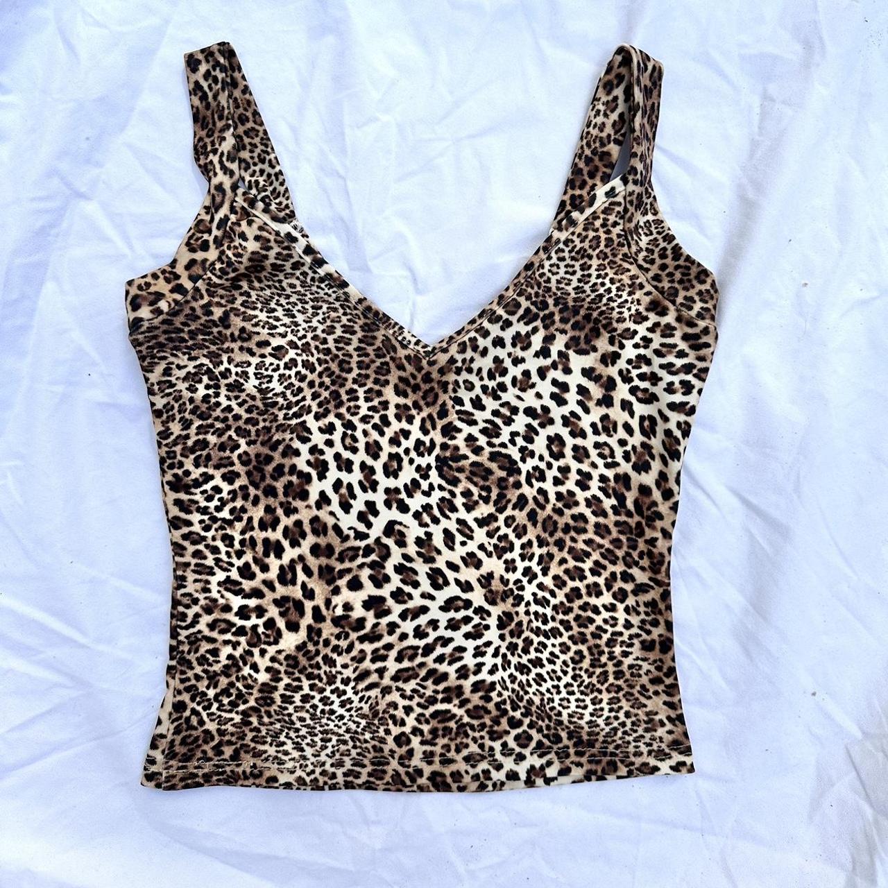 90s y2k leopard print vest top, very flattering... - Depop