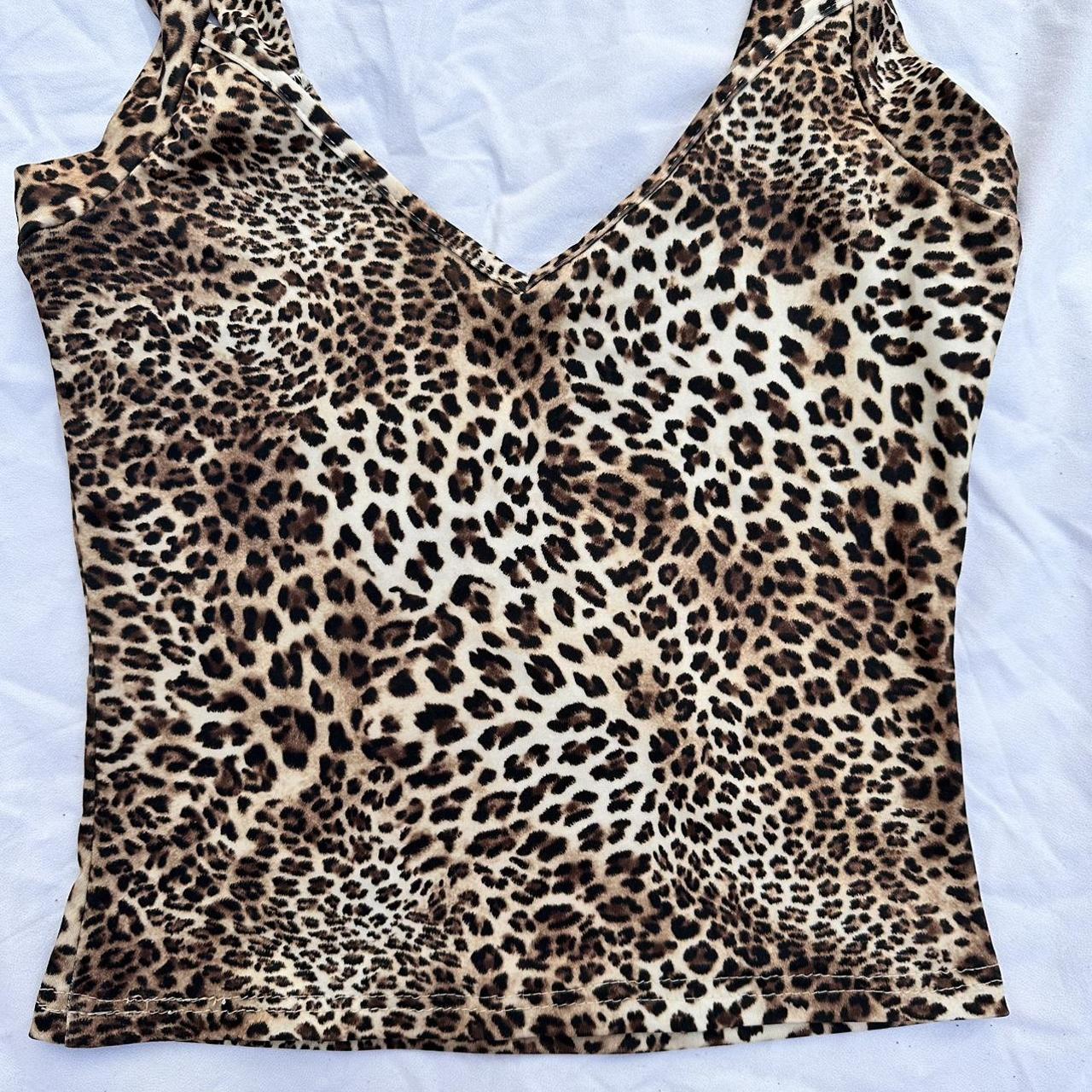 90s y2k leopard print vest top, very flattering... - Depop