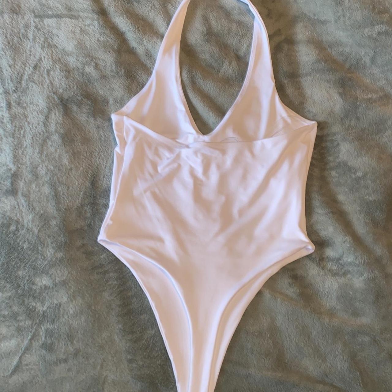 white halter bodysuit supre size s brand new with... - Depop