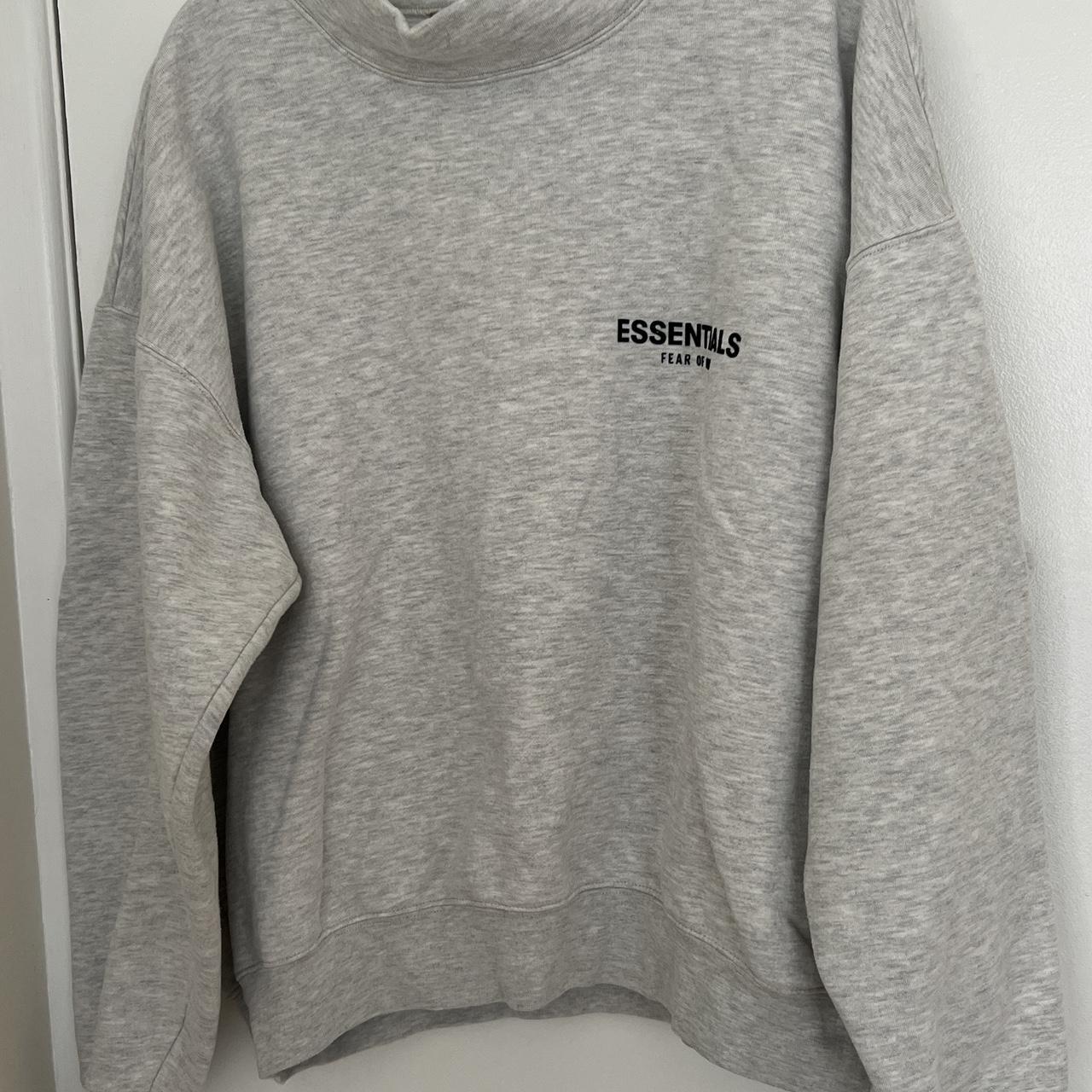 Essentials mock neck crew, oatmeal. Worn about 3 times - Depop