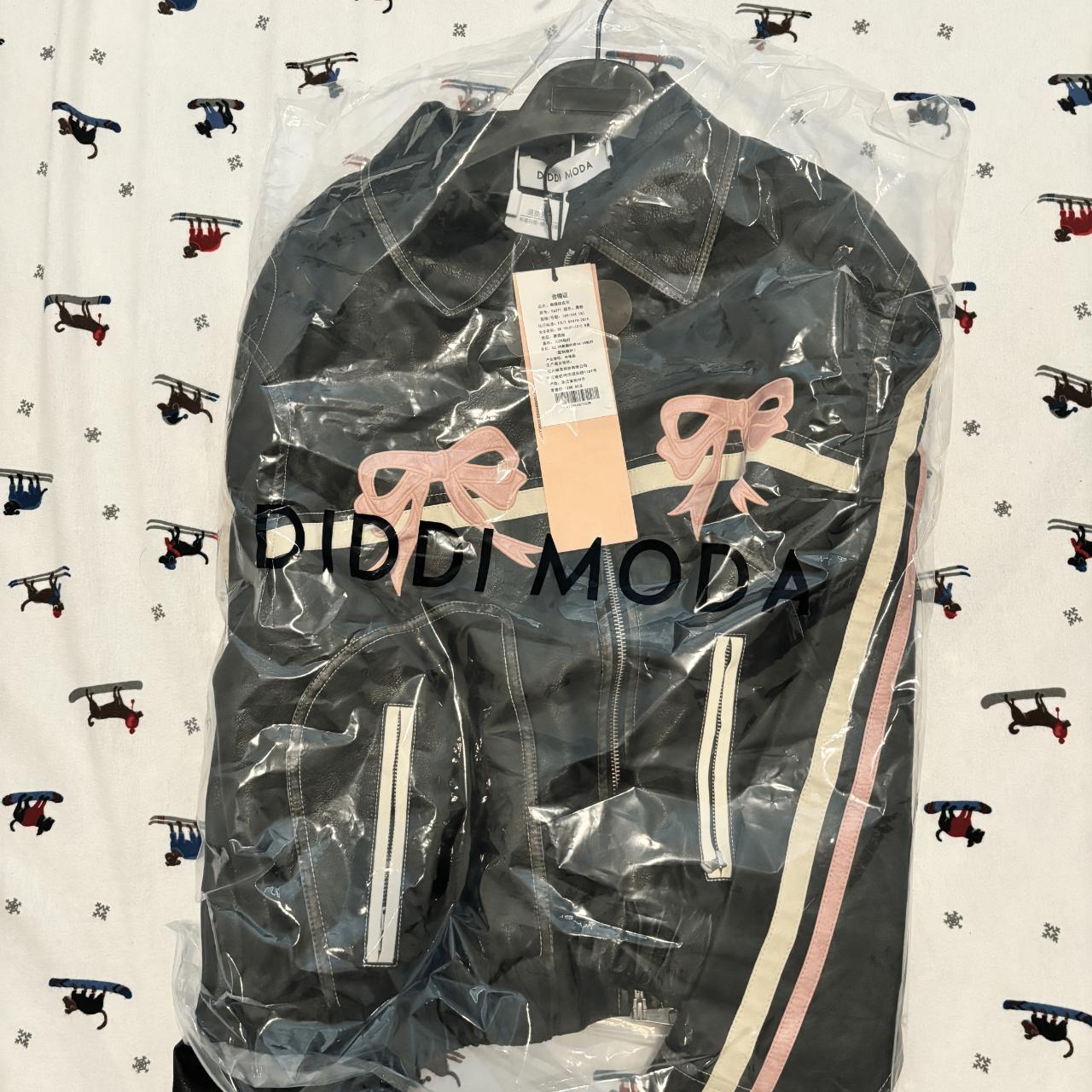 DiDi MoDa Leather Bow Black Jacket - Depop