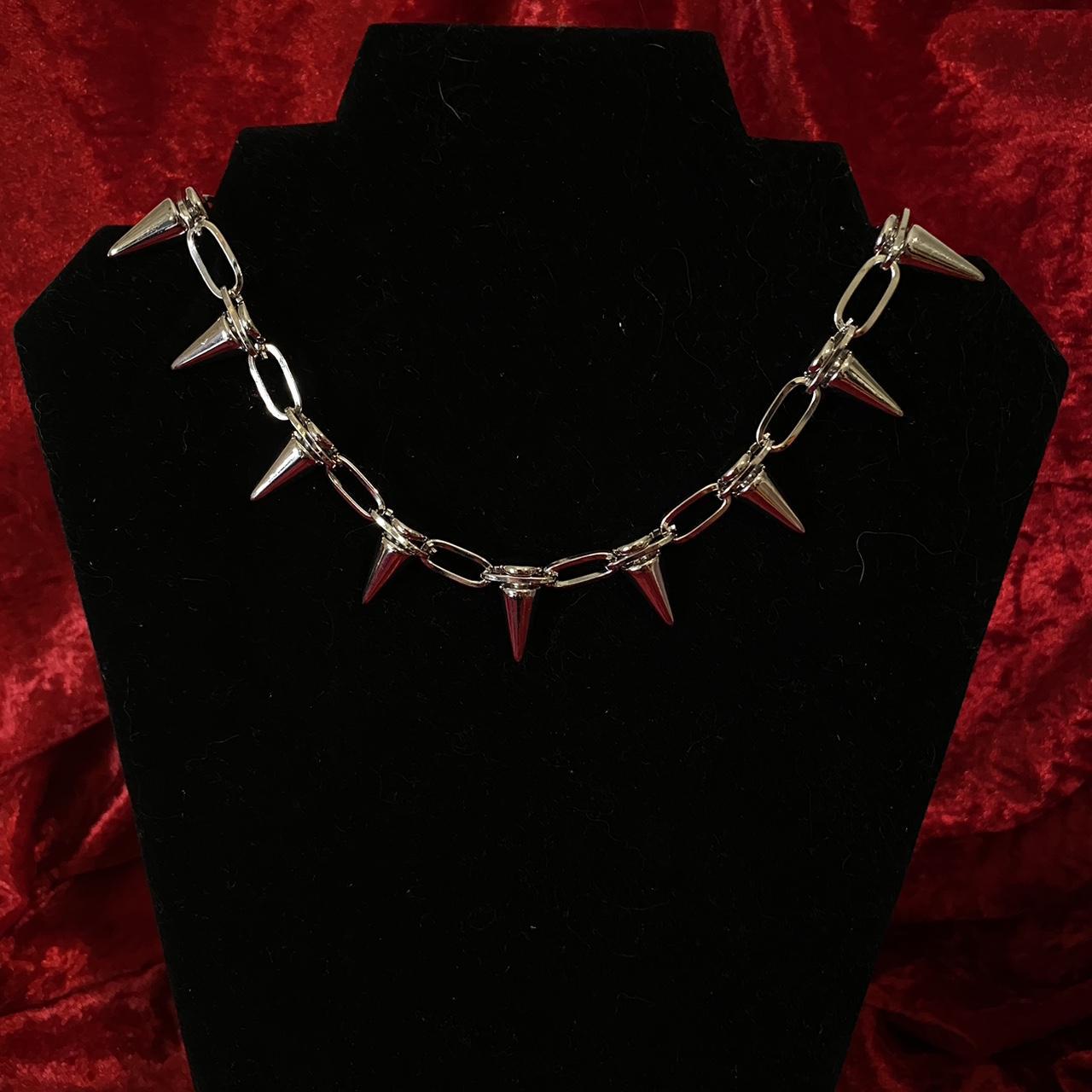 Goth spiked chain choker _ _ _ #goth #jewelry... - Depop