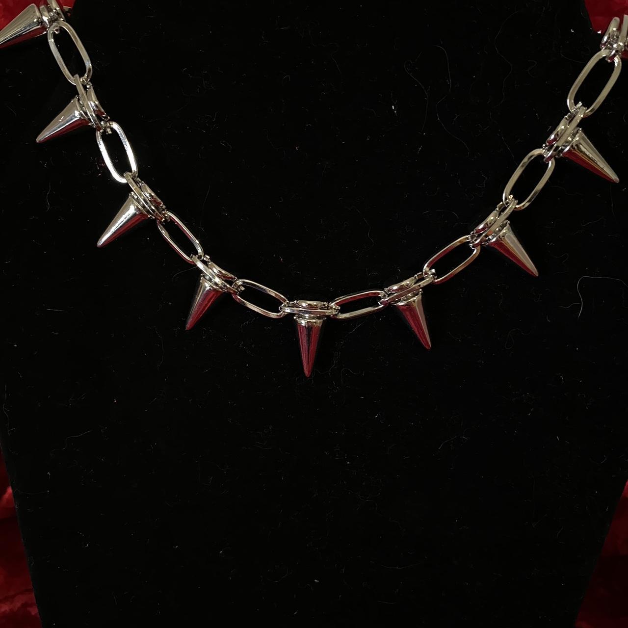 Goth spiked chain choker _ _ _ #goth #jewelry... - Depop