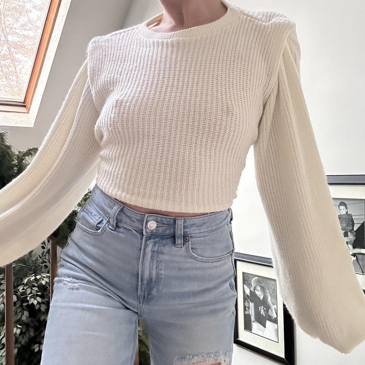 White Backless Sweater - size medium - worn a... - Depop