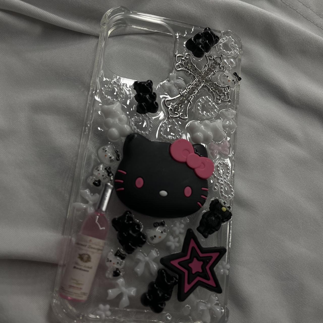 Pink and black hello kitty junk case😍😍 iPhone 15 - Depop