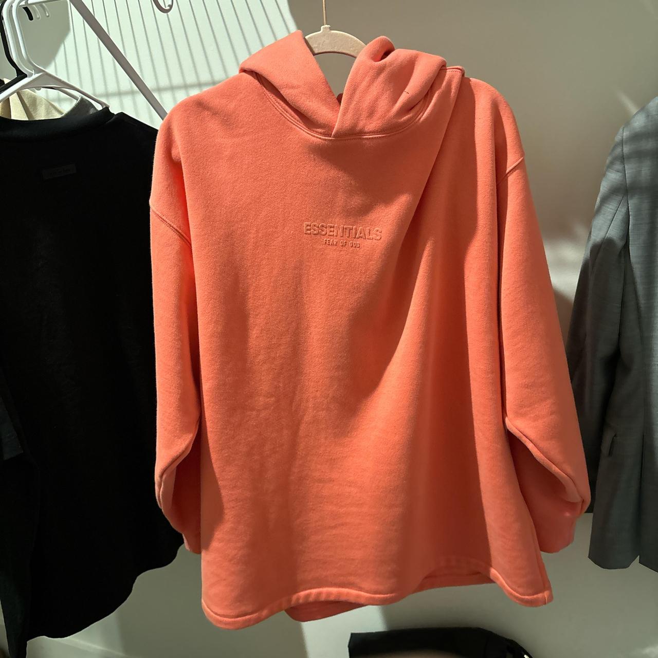 Orange essentials fear of god hoodie Authentic - Depop